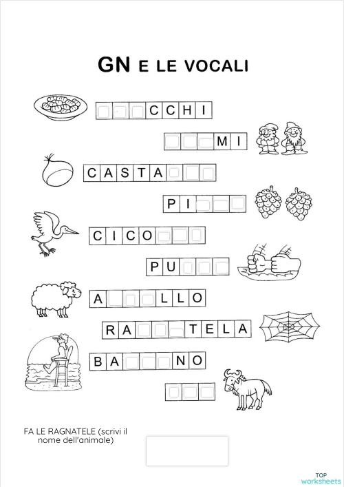 parole con GN. Scheda interattiva | TopWorksheets