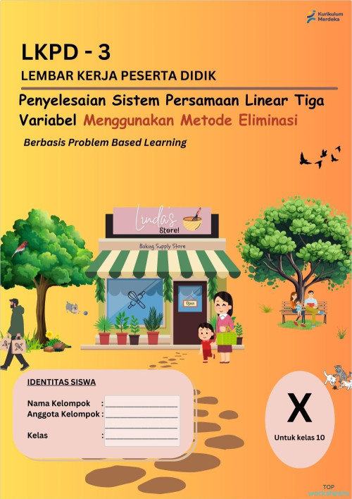 LKPD 3 - Penyelesaian SPLTV menggunakan metode Eliminasi. Interactive worksheet | TopWorksheets