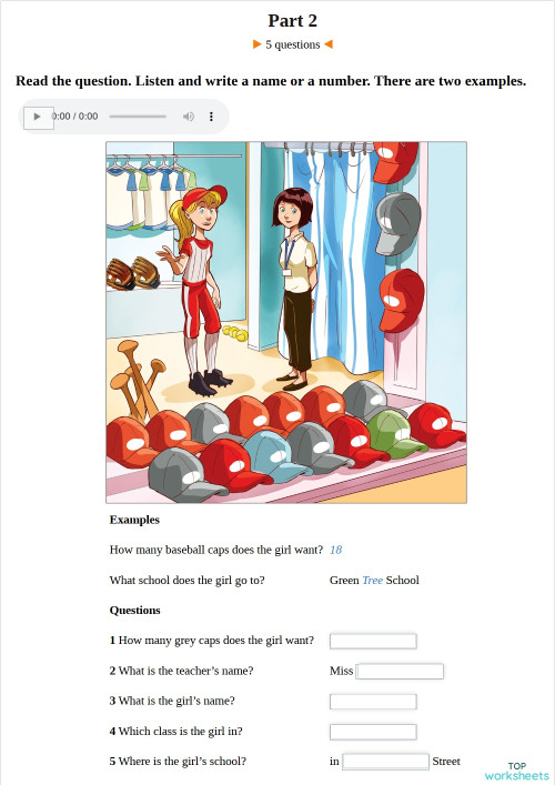 SKILLS BUILDER FOR YOUNG LEARNERS STARTERS 2 UNIT 2 Listening Part 2 ...