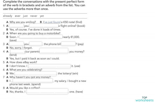 Present Perfect. Interactive worksheet | TopWorksheets