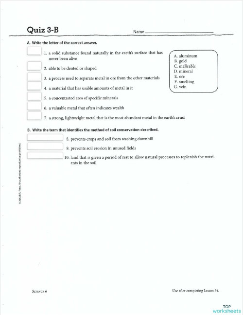 Lesson 37: Study Guide Pg 52. Interactive worksheet | TopWorksheets