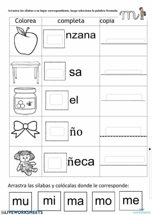 silabas m. Ficha interactiva | TopWorksheets