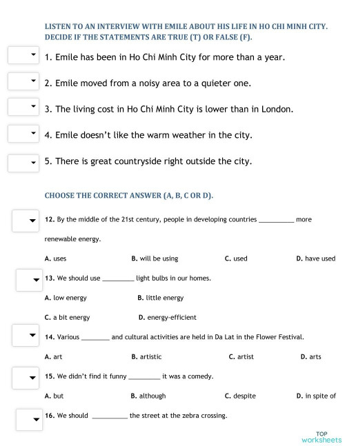ESL - PRACTICE. Interactive worksheet | TopWorksheets