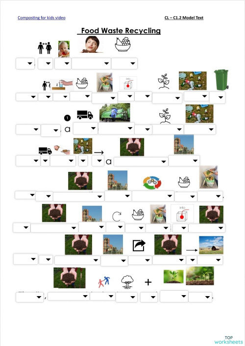 Food Waste Recycling Text CL. Interactive worksheet | TopWorksheets