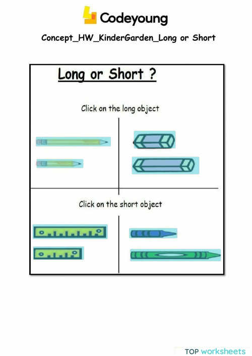 Long or short. Interactive worksheet | TopWorksheets