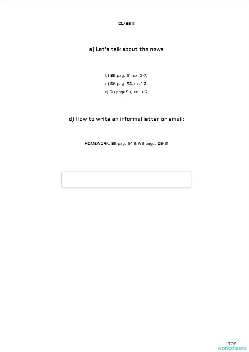 Class 5 NEWS. Interactive worksheet | TopWorksheets