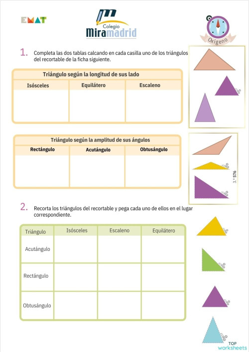 Los triangulos y cuadrilateros geometria actividades Spanish geometry ...