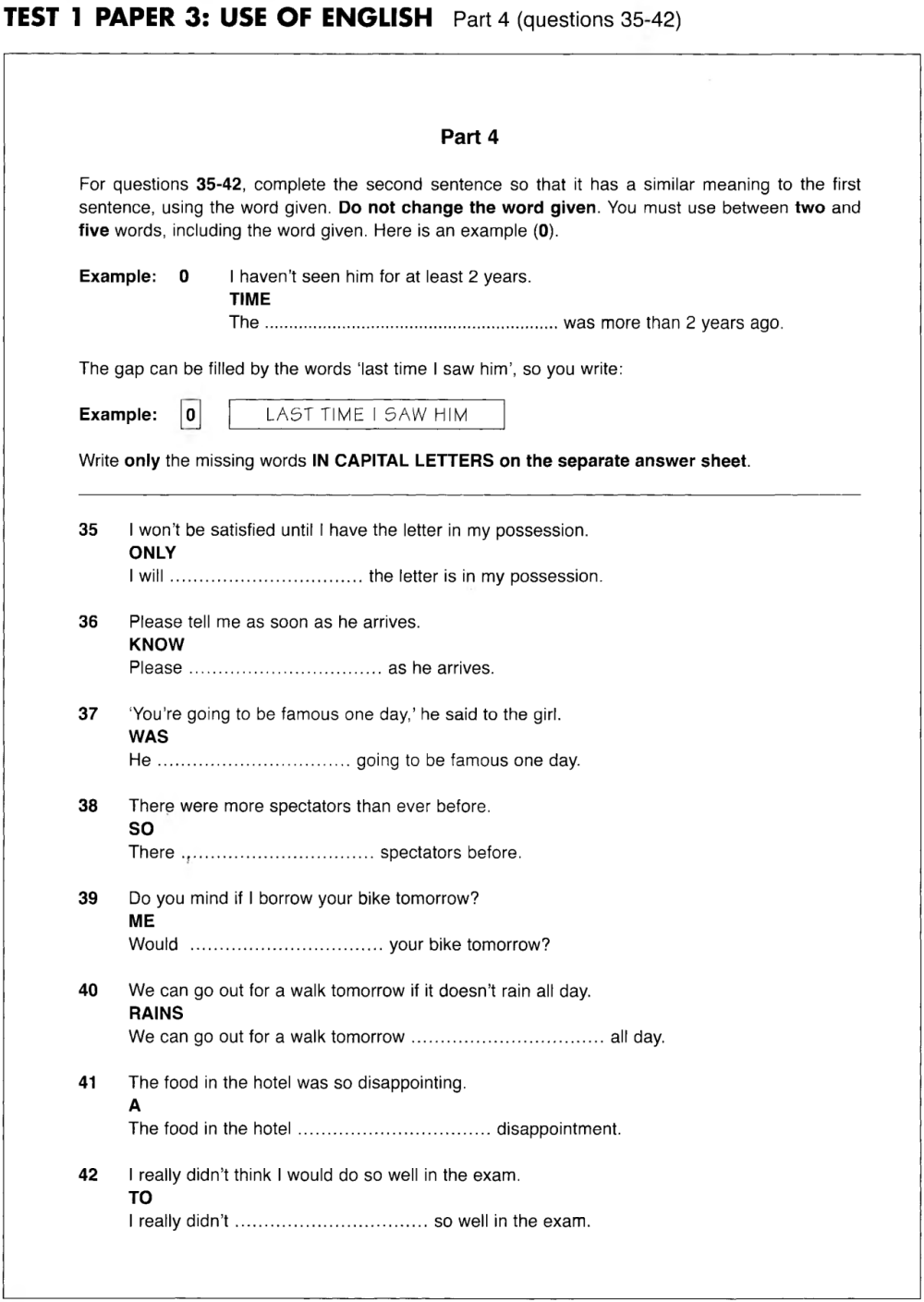 READING AND USE OF ENGLISH TEST 1. Interactive worksheet | TopWorksheets