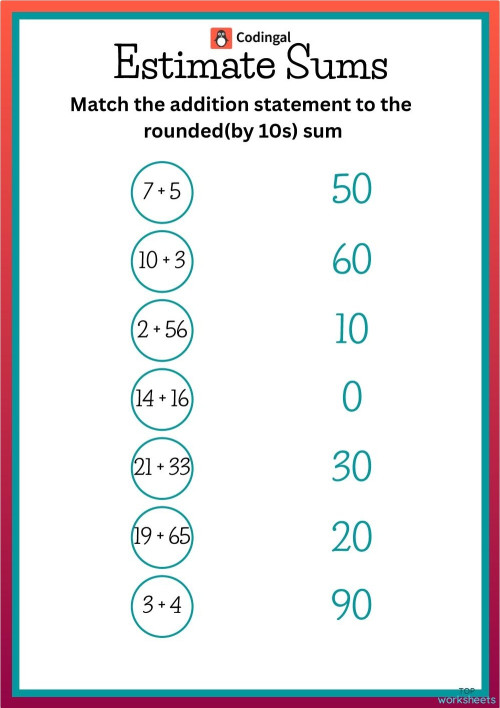 M_G03M12L25_WC01_Estimate_sums_1. Interactive worksheet | TopWorksheets