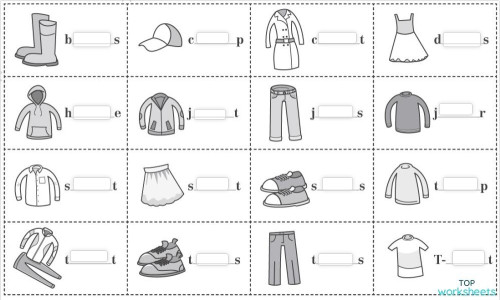 Go getter 1 CLOTHES. Interactive worksheet | TopWorksheets