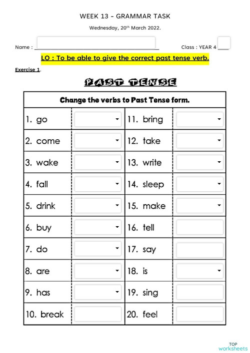 Week_13 (Grammar Task). Interactive worksheet | TopWorksheets