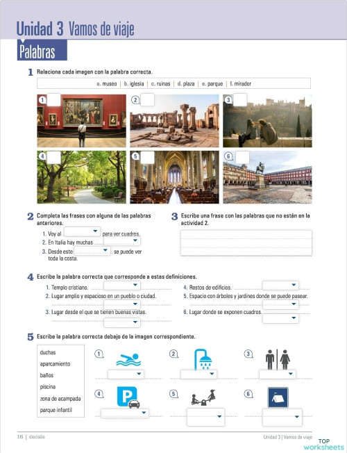 3 Vamos de viaje. Ficha interactiva | TopWorksheets