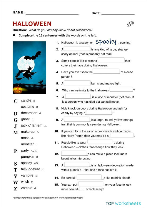 Let's celebrate Halloween!. Interactive worksheet | TopWorksheets