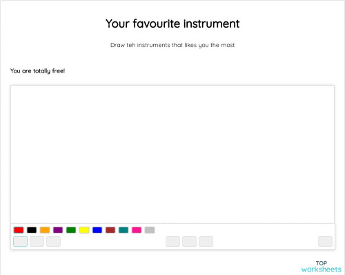 Your favourite instrument. Interactive worksheet | TopWorksheets
