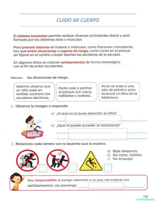 Cuido mi cuerpo. Ficha interactiva | TopWorksheets