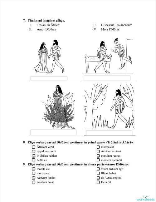 Dido et Aeneas. Ficha interactiva | TopWorksheets
