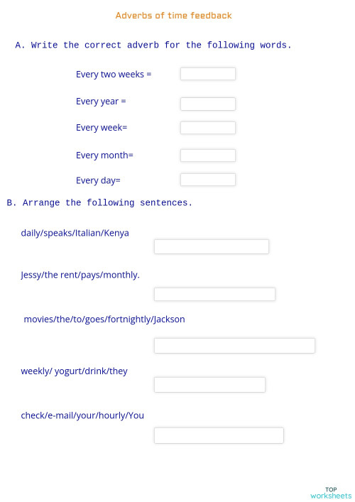 How often ...?. Interactive worksheet | TopWorksheets