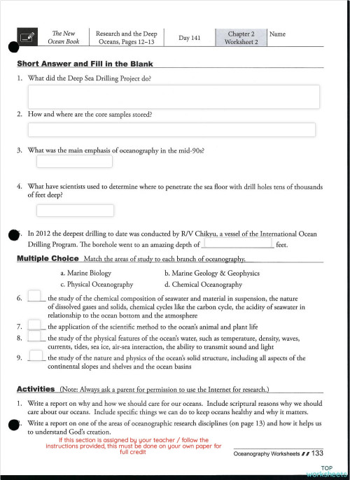 Chapter 2: Pg 133 Research and the Deep Oceans Wk 2. Interactive ...