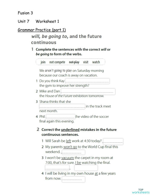 Fusion3 Unit7 Worksheet 1. Interactive worksheet | TopWorksheets