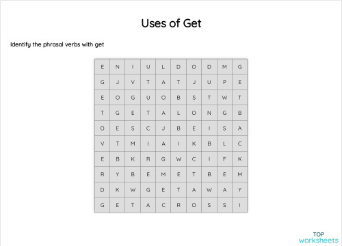 Uses of Get. Interactive worksheet | TopWorksheets