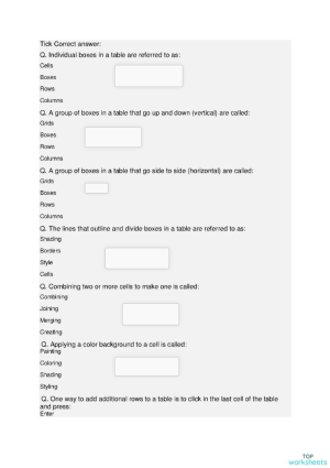MCQ CLASS 4. Interactive worksheet | TopWorksheets
