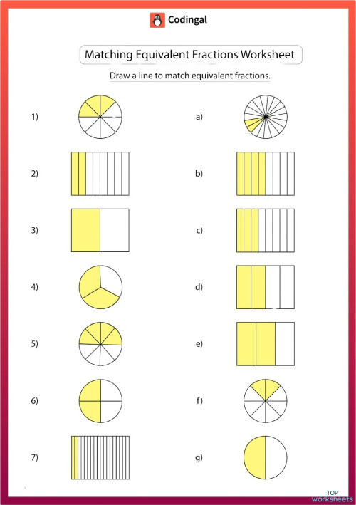 M_G04M08L25_WC01_Finding equivalent fractions matching. Interactive ...