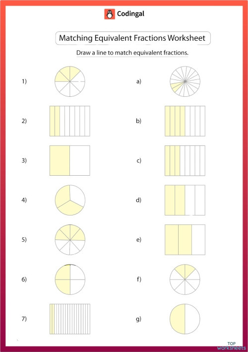 M_G04M08L25_WC01_Finding equivalent fractions matching. Interactive ...