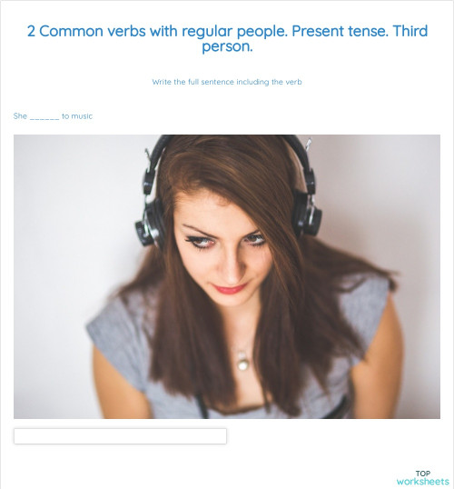 2 Common verbs with regular people. Present tense. Third person ...
