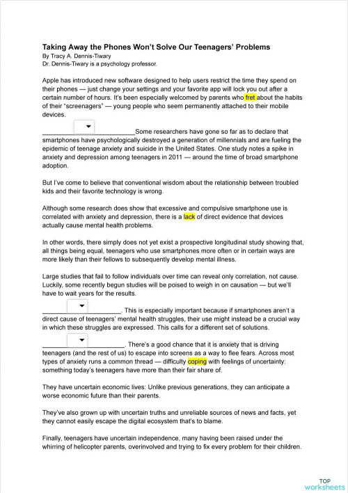 orange reading. Interactive worksheet | TopWorksheets