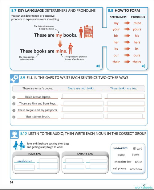 Pronoun: interactive worksheets and online exercises | TopWorksheets