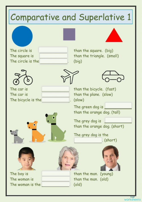 comparative and superlative 3 rd grade. Interactive worksheet ...