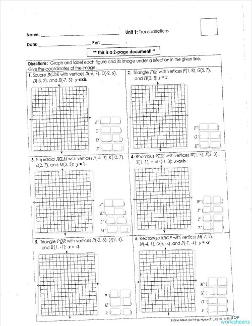 Transformations HW1. Interactive worksheet | TopWorksheets