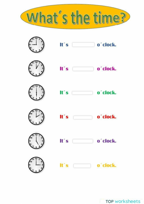 What-s the time?. Interactive worksheet | TopWorksheets
