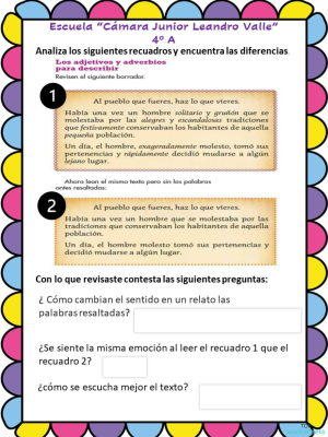 Adjetivos y adverbios p. 55 LT 4to grado. Ficha interactiva | TopWorksheets