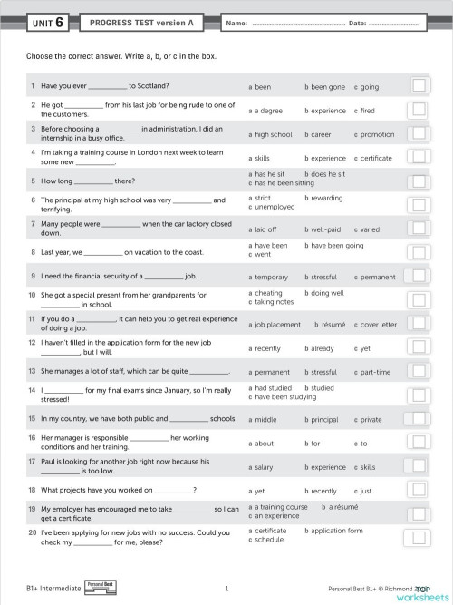 READING SECTION. Interactive worksheet | TopWorksheets