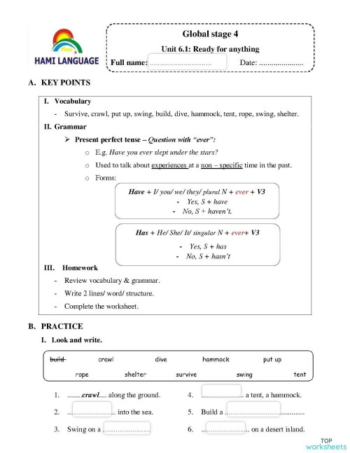 GS4_Unit 6.1_Ready for anything. Interactive worksheet | TopWorksheets