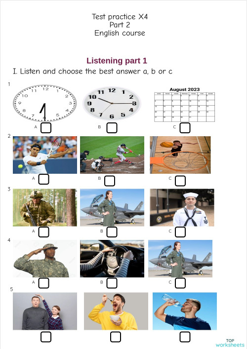 Test practice X4 lesson 21 - 25 1st grade PART TWO. Ficha interactiva ...