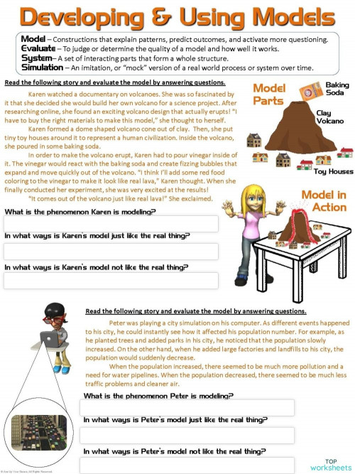 Developing & Using Models. Interactive worksheet | TopWorksheets