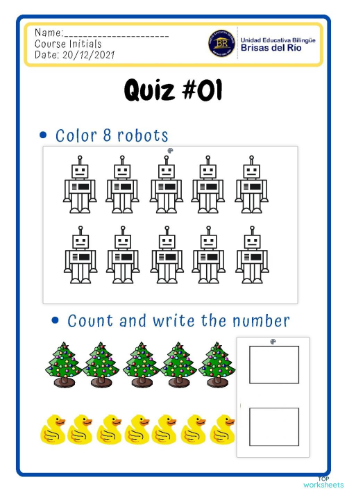 Quiz#01: Numbers 0 to 10. Interactive worksheet | TopWorksheets