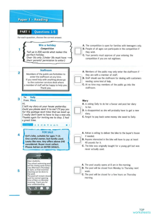 TEST 3- PRACTICE TEST. Interactive worksheet | TopWorksheets