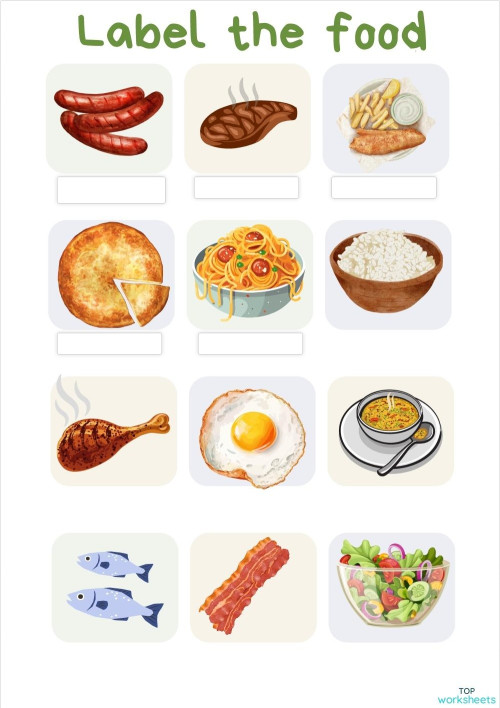 food vocabulary. Ficha interactiva | TopWorksheets