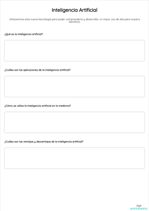 Inteligencia Artificial. Ficha interactiva | TopWorksheets