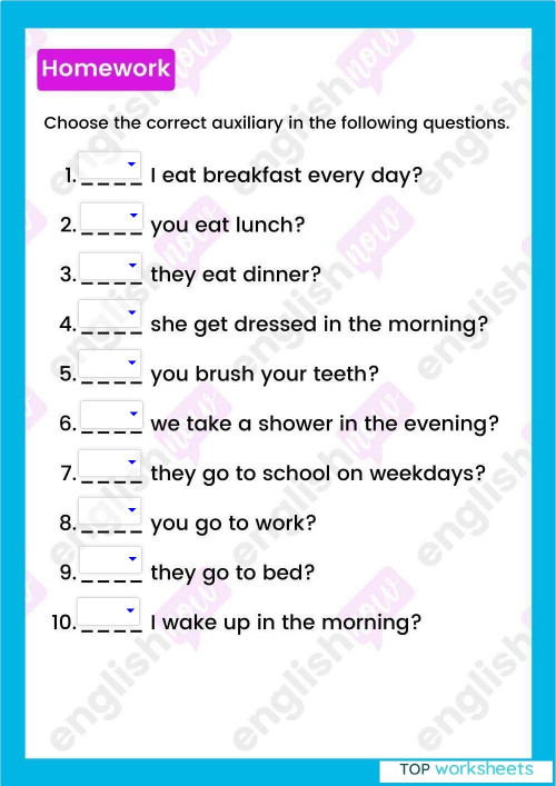 Yes/No questions simple present tense. Ficha interactiva | TopWorksheets