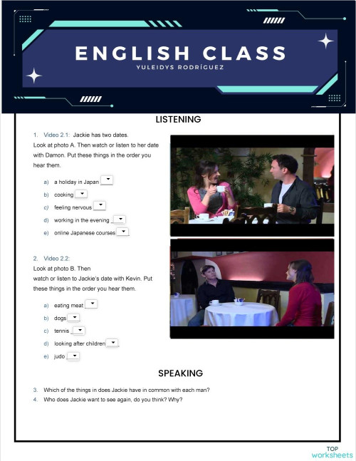 LISTENING PRACTICE 3. Interactive worksheet | TopWorksheets