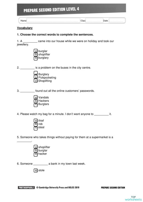 B1 units 5-8. Interactive worksheet | TopWorksheets