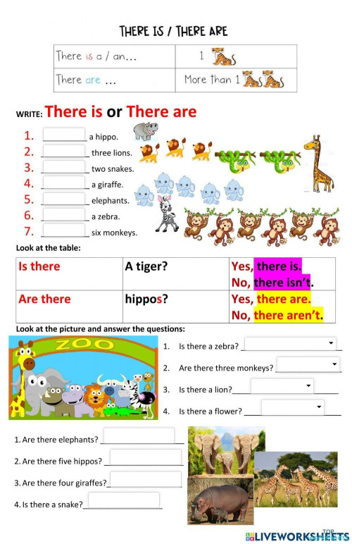 There is or there are worksheet. Interactive worksheet | TopWorksheets