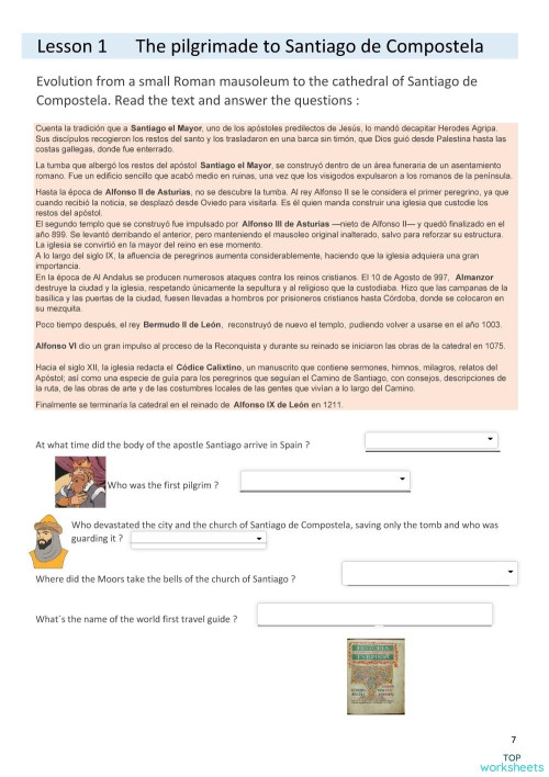Social Lesson 1 Birth of Spain. VII. Interactive worksheet | TopWorksheets