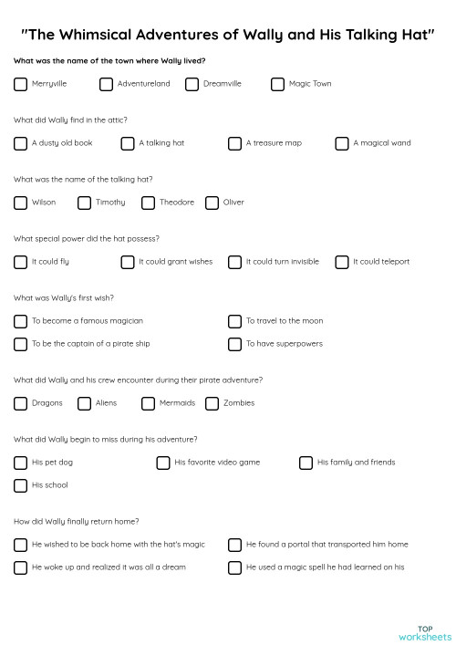 "The Whimsical Adventures of Wally and His Talking Hat". Interactive ...