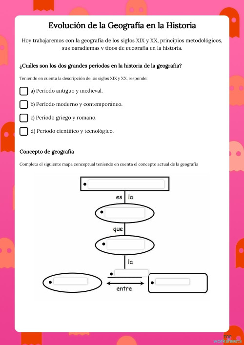 Evolución de la Geografía en la Historia. Ficha interactiva | TopWorksheets