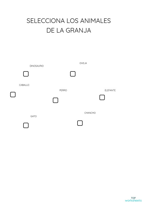 Animales De La Granja Ficha Interactiva Topworksheets